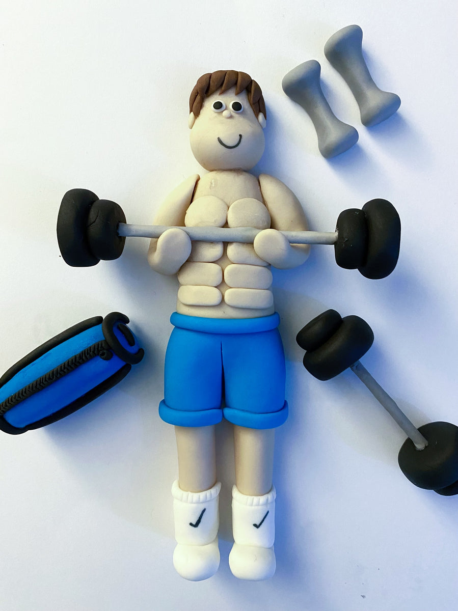 Edible Gym man cake topper decoration