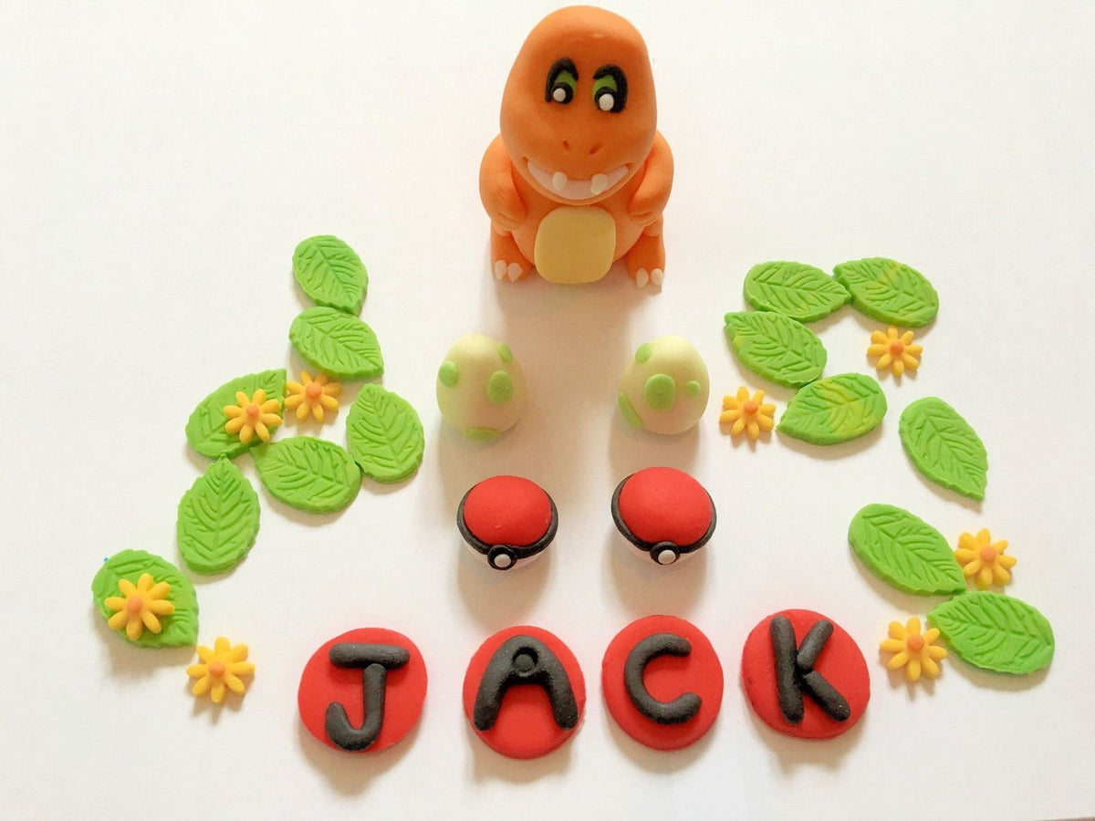 Edible Charmander pokemon cake toppers decoration