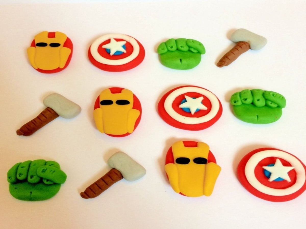 Edible In The Style Of Marvel Cake Toppers cupcakes x20