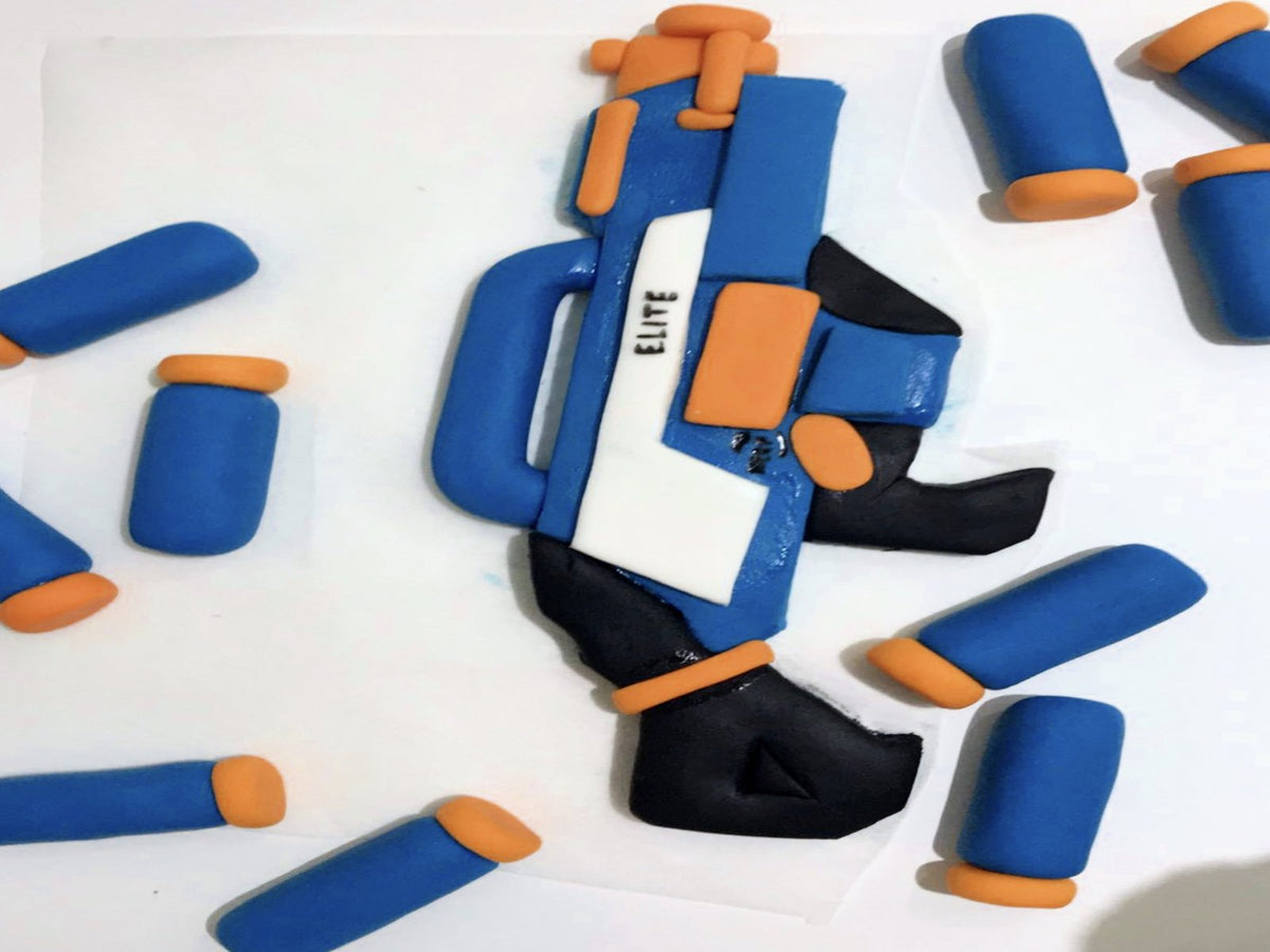 Edible Nerf Cake Topper Decoration With Bullets